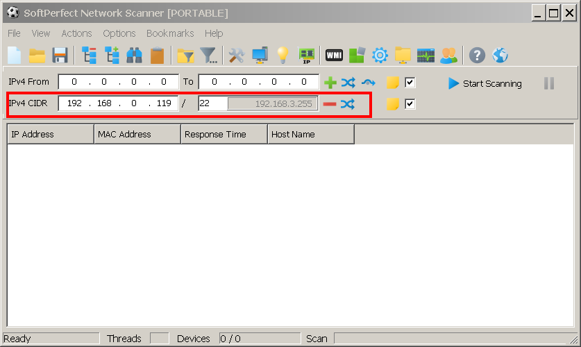 Network scan through VPN /22 subnet mask - Network Scanner Help
