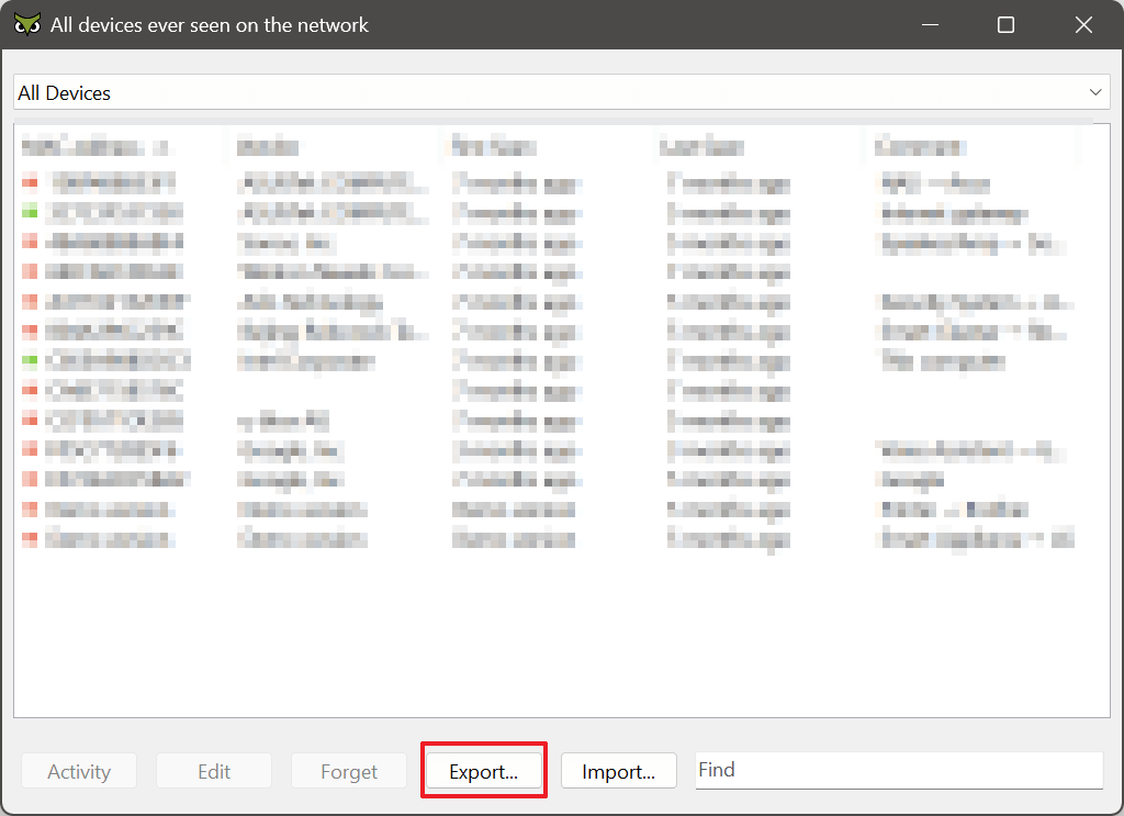 How to backup comments for all devices - WiFi Guard Help